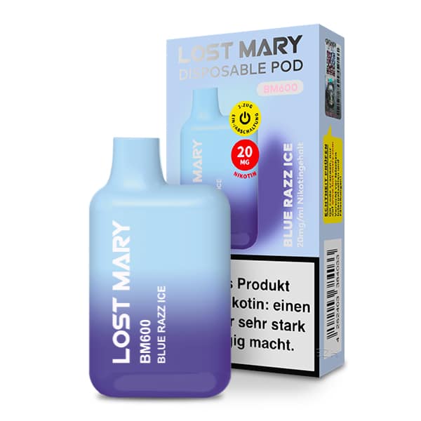 Elfbar Lost Mary BM600 - Blue Razz Ice - 20 mg Nikotin - 600 Züge - Einweg E-Zigarette ...